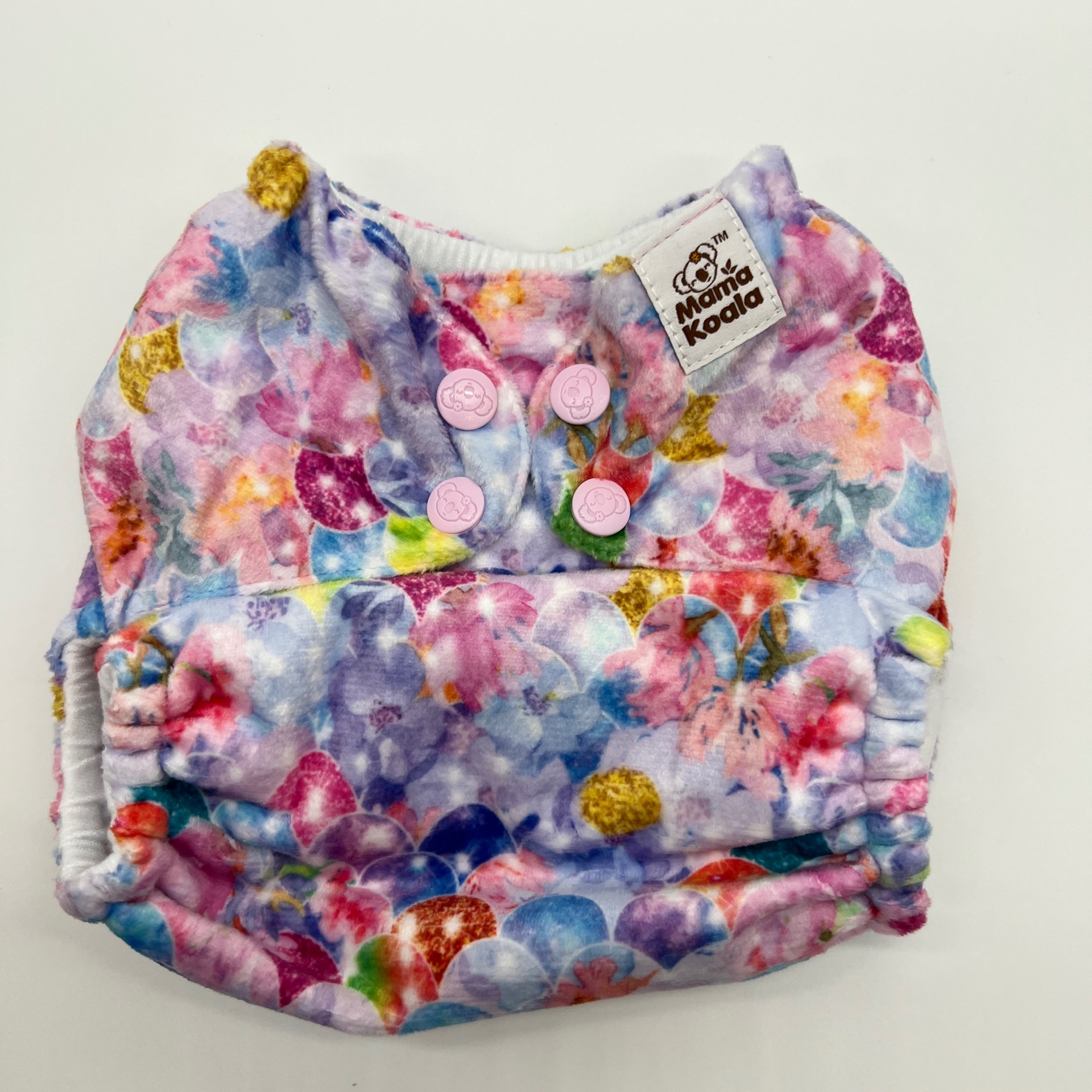 MK Minky Floral Fish-scale - Over the Moon Cloth Diaper Service